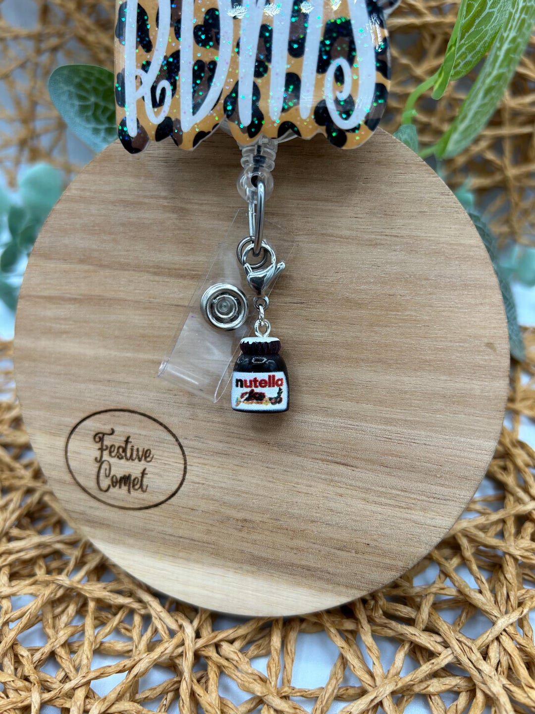Nutella Badge Reel Charm, Hazelnut Badge Reel Charm, Badge Reel ...