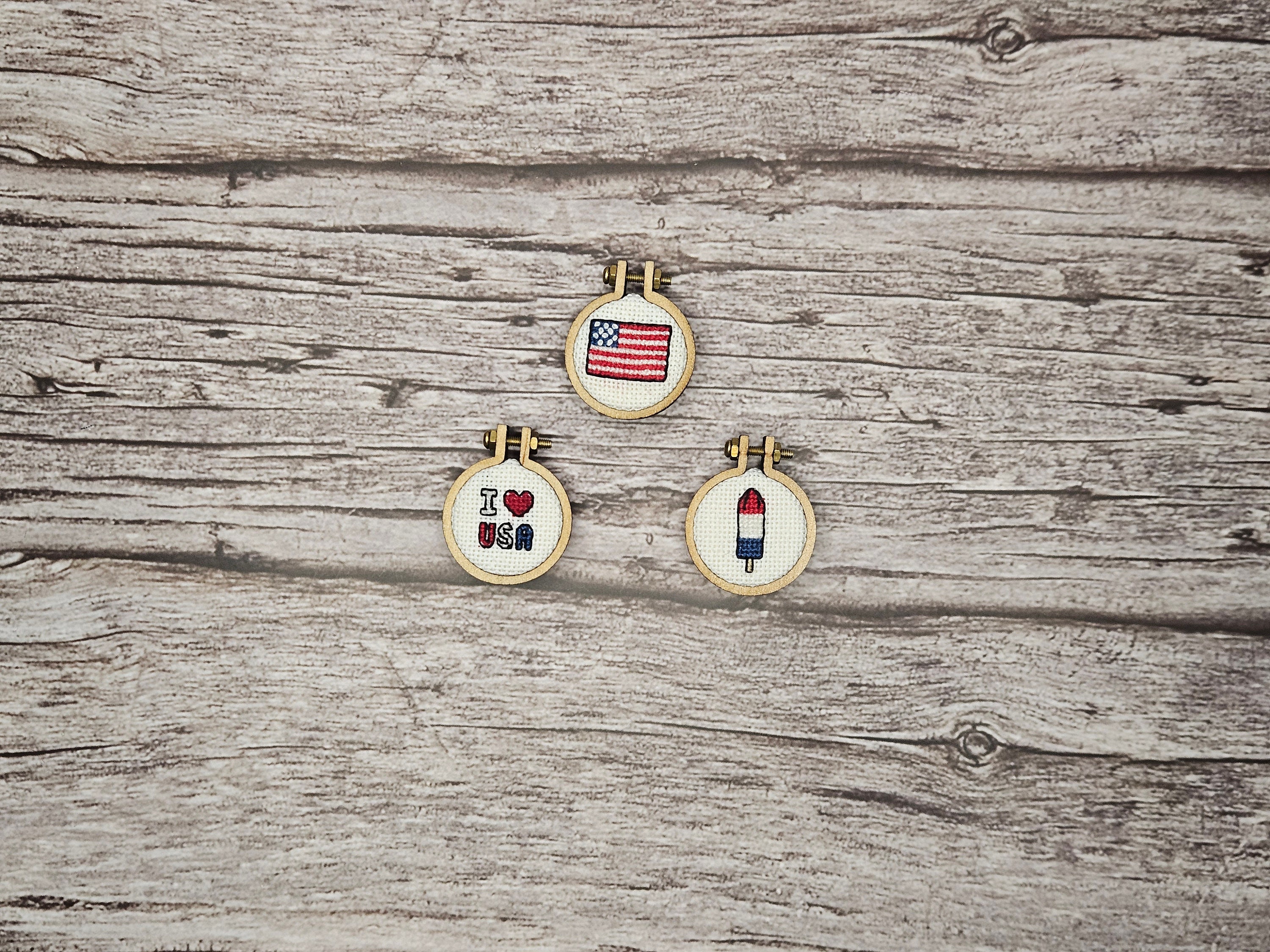 Small Patriotic Bundle Cross Stitch Patterns (flag, I Heart USA ...