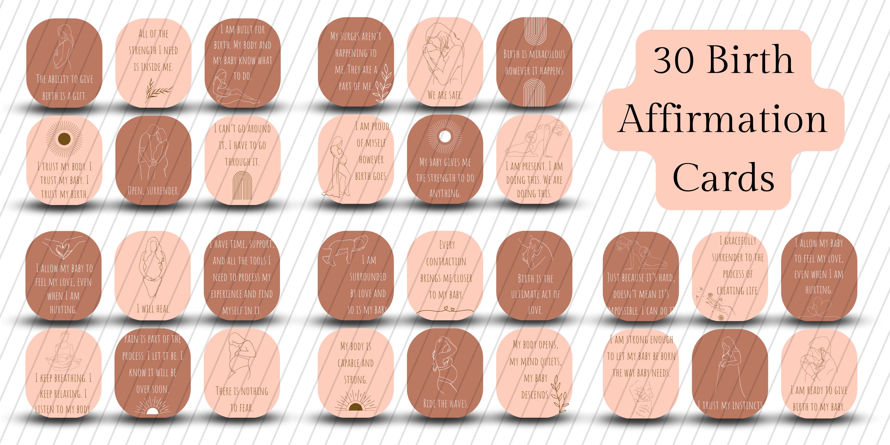 Birth Affirmation Cards Printable Birth Affirmations Digital Download ...