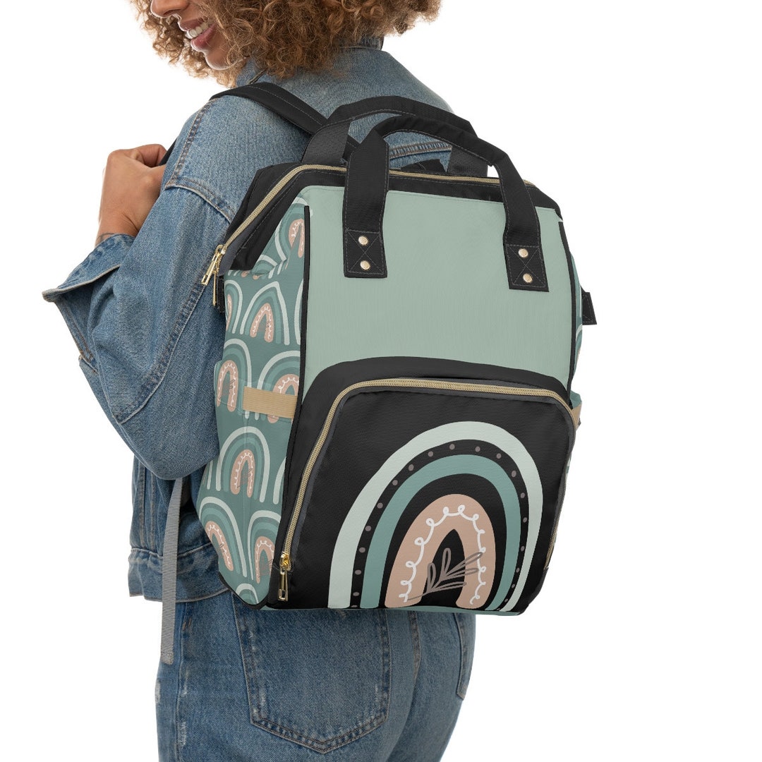 Rainbow Unisex Diaper Bag, Baby Diaper Backpack, New Mom Bag, Boho ...