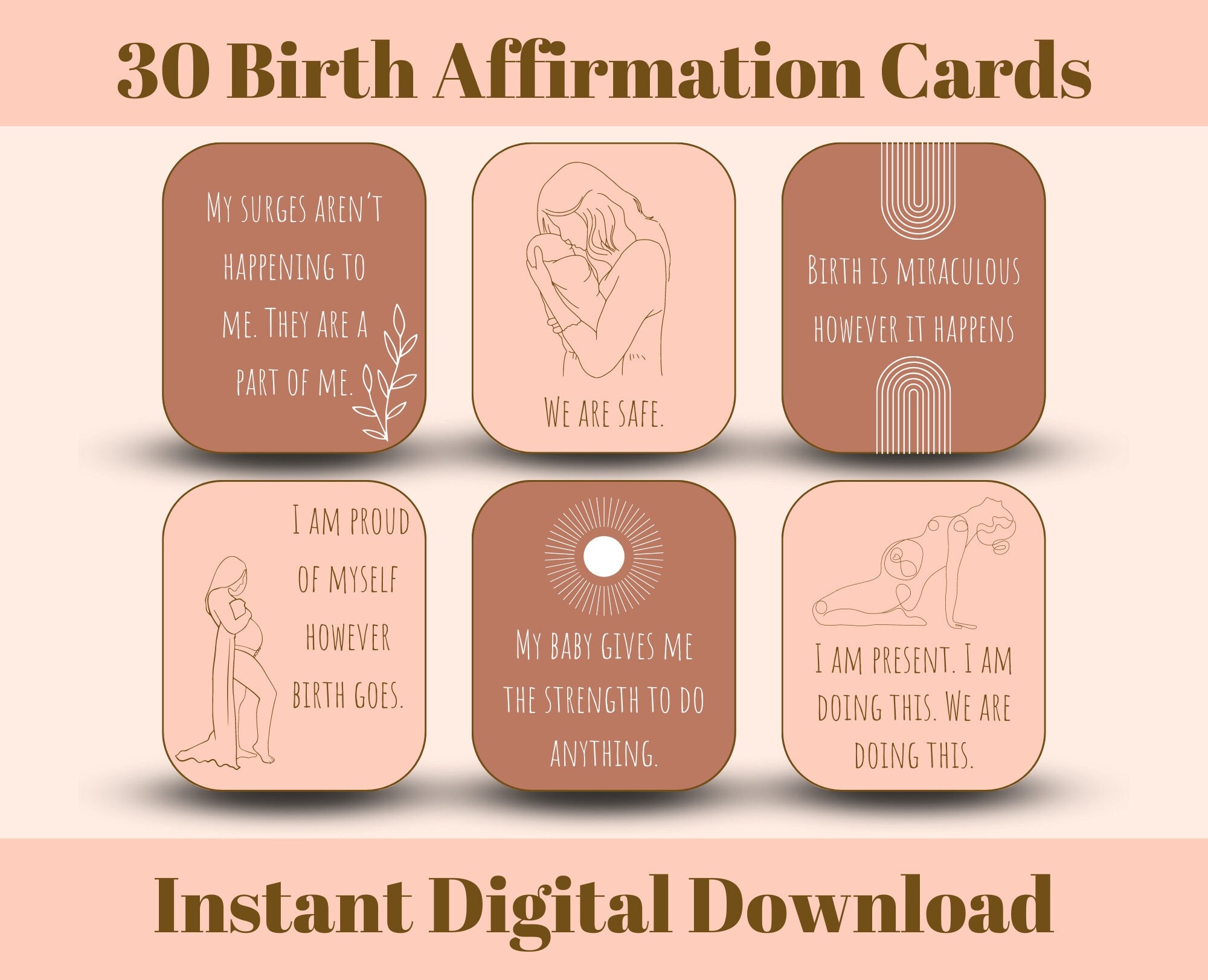 Birth Affirmation Cards Printable Birth Affirmations Digital Download ...