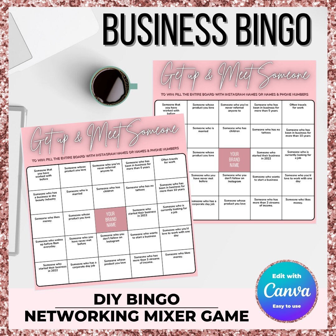 Networking Business Bingo Template Etsy