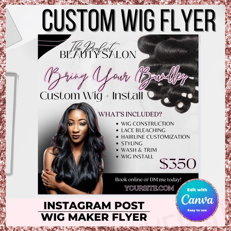 Editable Canva Flyer Template for Wig Makers Easy-to-use Digital ...