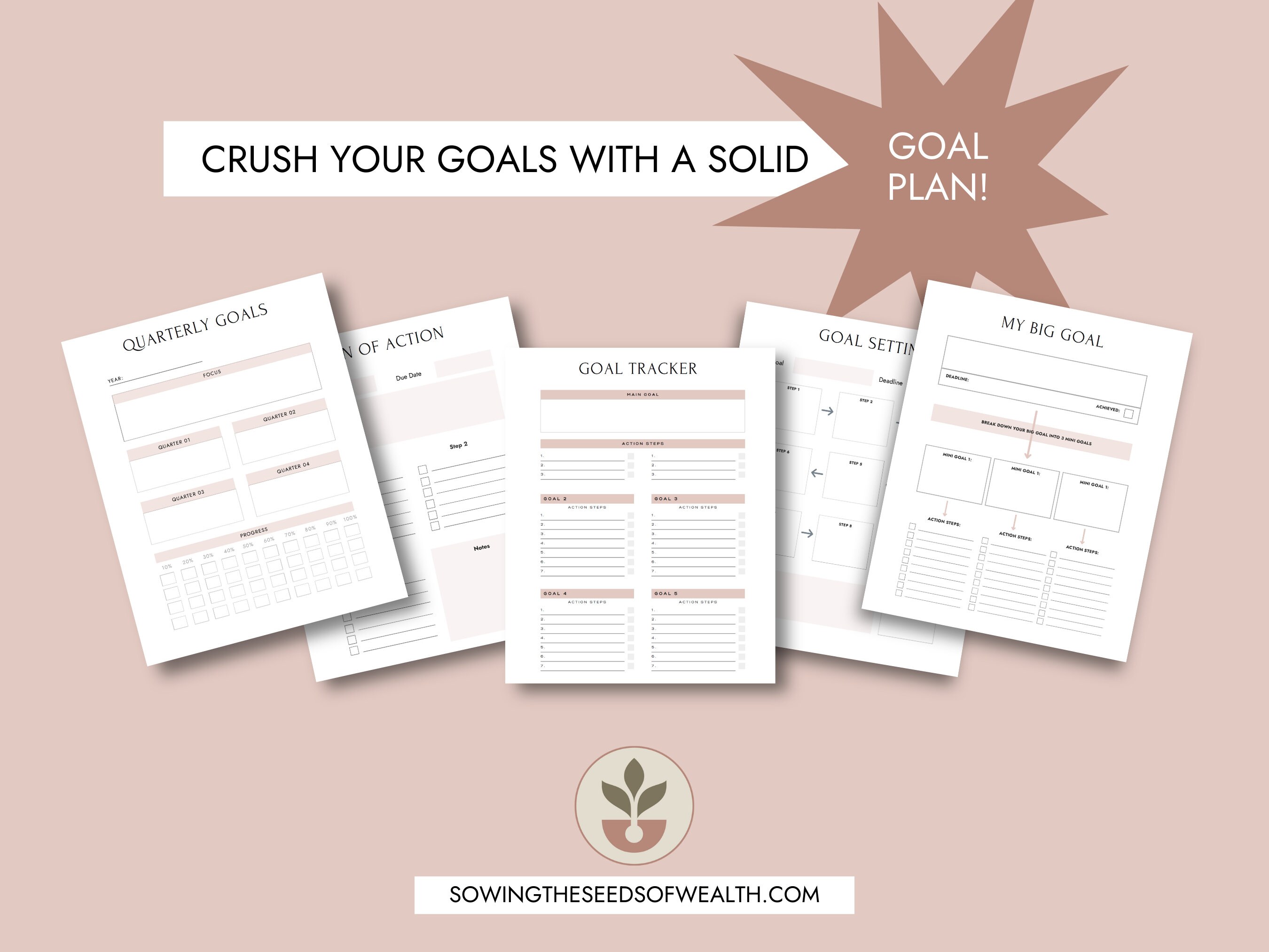 Goals Planner | Printable Goals Binder | Goals Tracker | Goal Setting ...
