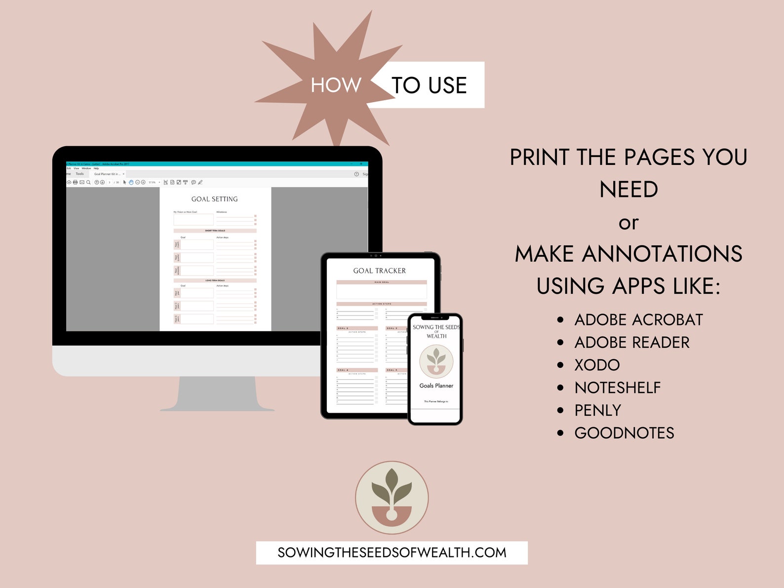 Goals Planner | Printable Goals Binder | Goals Tracker | Goal Setting ...