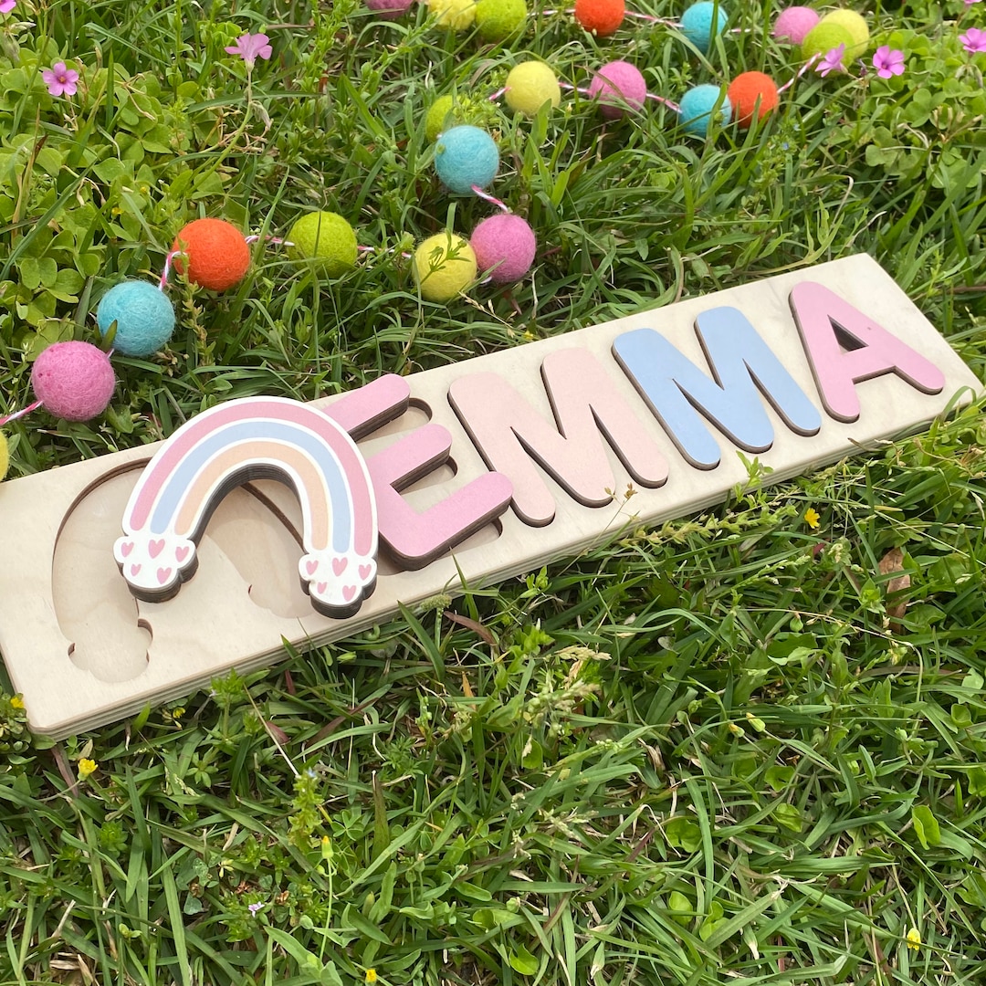 Rainbow Themed Name Puzzle | Personalized Name Puzzle | Kid Name Puzzle ...