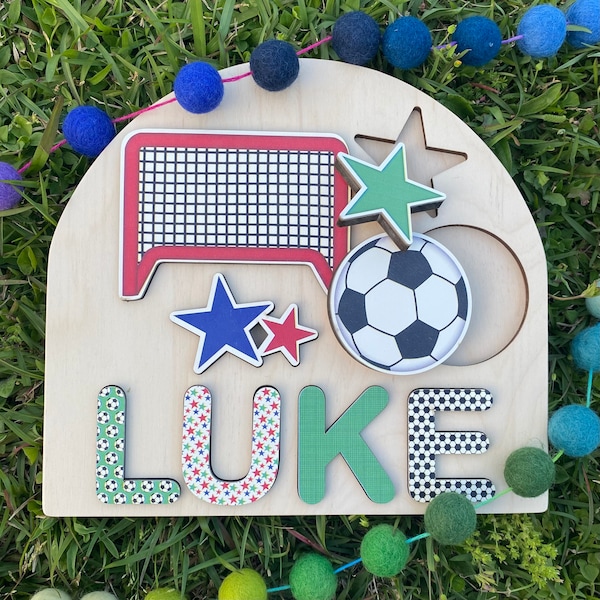 Wooden Soccer Puzzle - Etsy