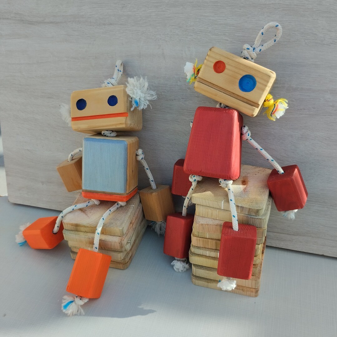 Wooden Toy Robots - Etsy