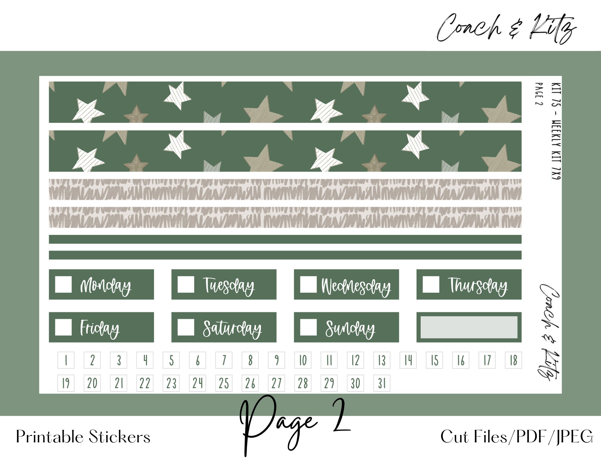 Kit 75 Full Weekly Kit Printable Planner Stickers Bonus Silhouette Cut ...