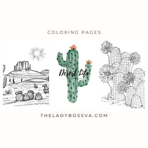 Desert Life Coloring Pages - Etsy