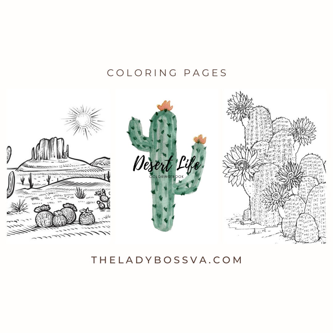 Desert Life Coloring Pages - Etsy