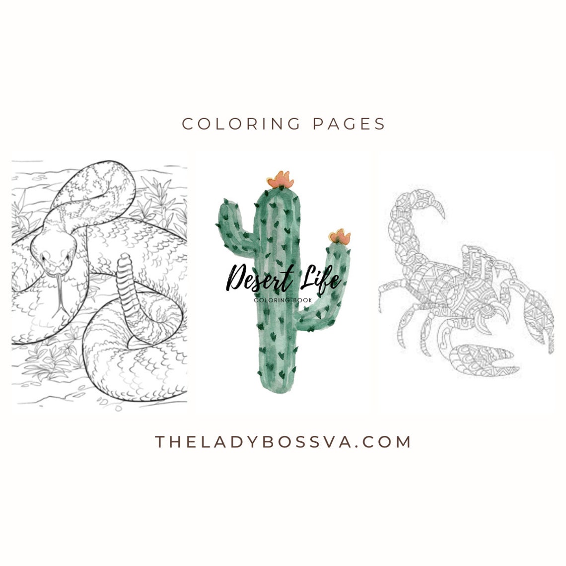 Desert Life Coloring Pages - Etsy