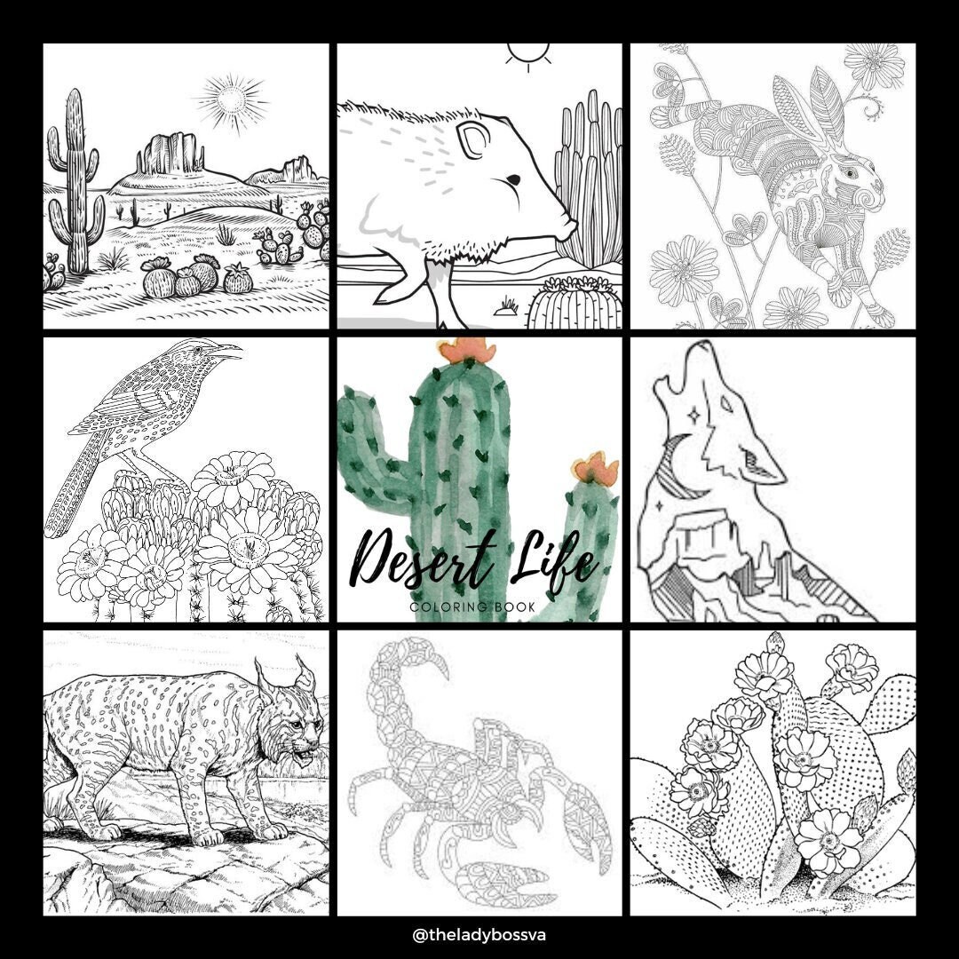 Desert Life Coloring Pages - Etsy