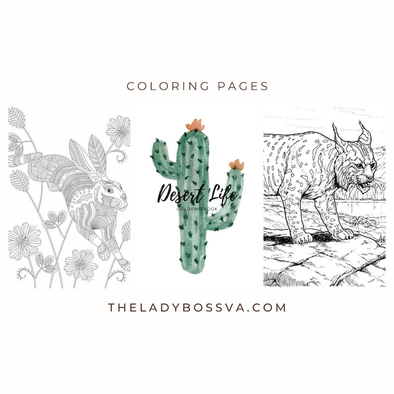 Desert Life Coloring Pages - Etsy
