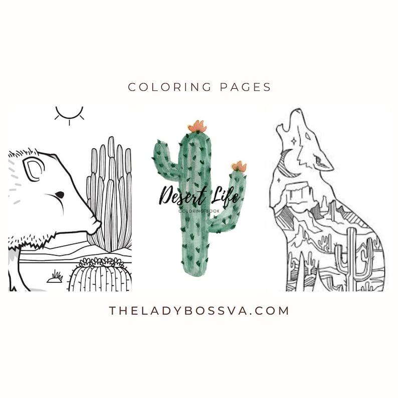 Desert Life Coloring Pages - Etsy