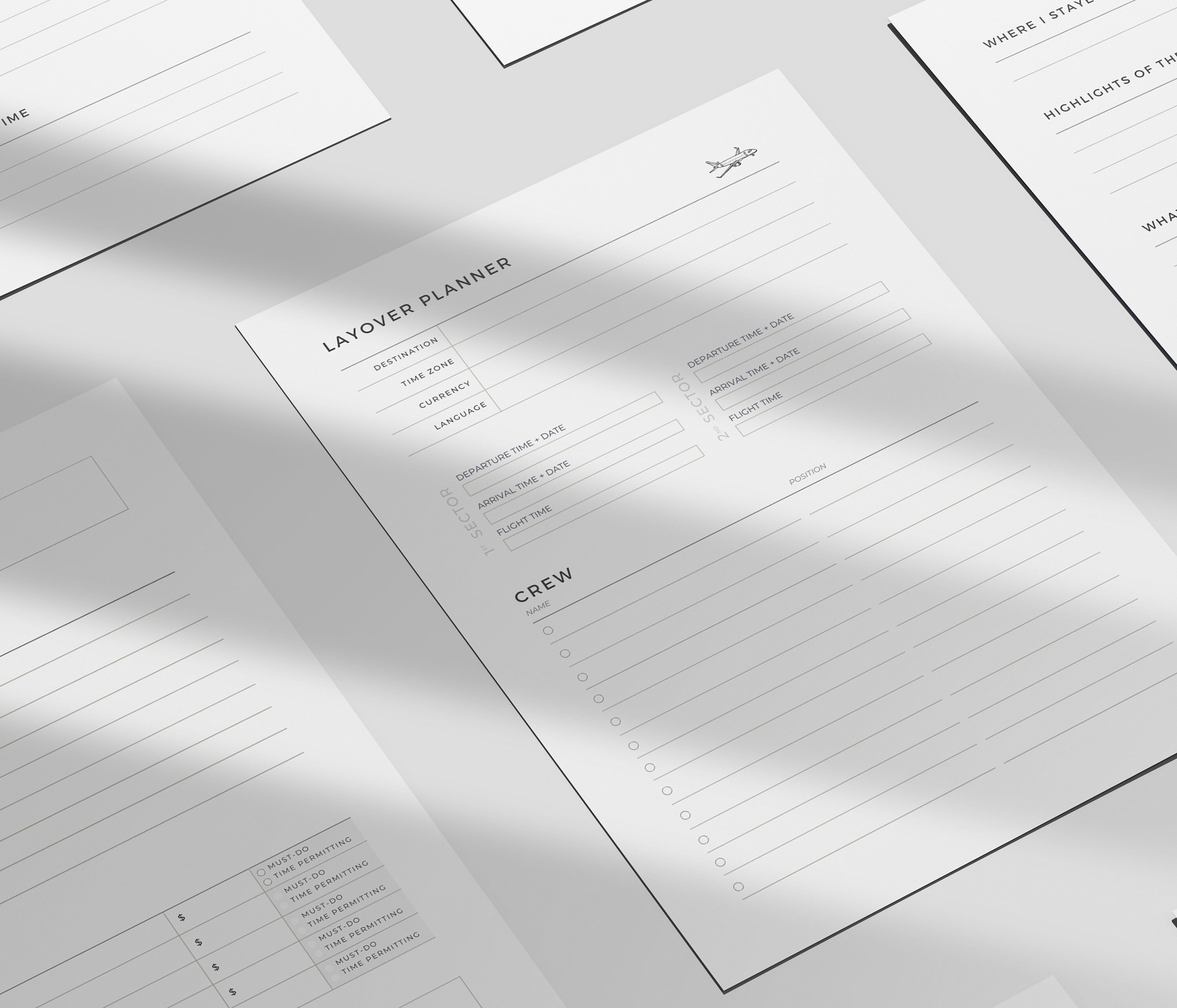 Cabin Crew Layover Planner | A5 & US Letter Size | Printable Instant ...