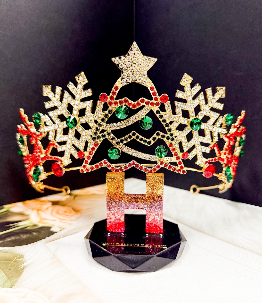 Christmas Crown, Christmas Decor, Christmas Tree Topper, Christmas ...