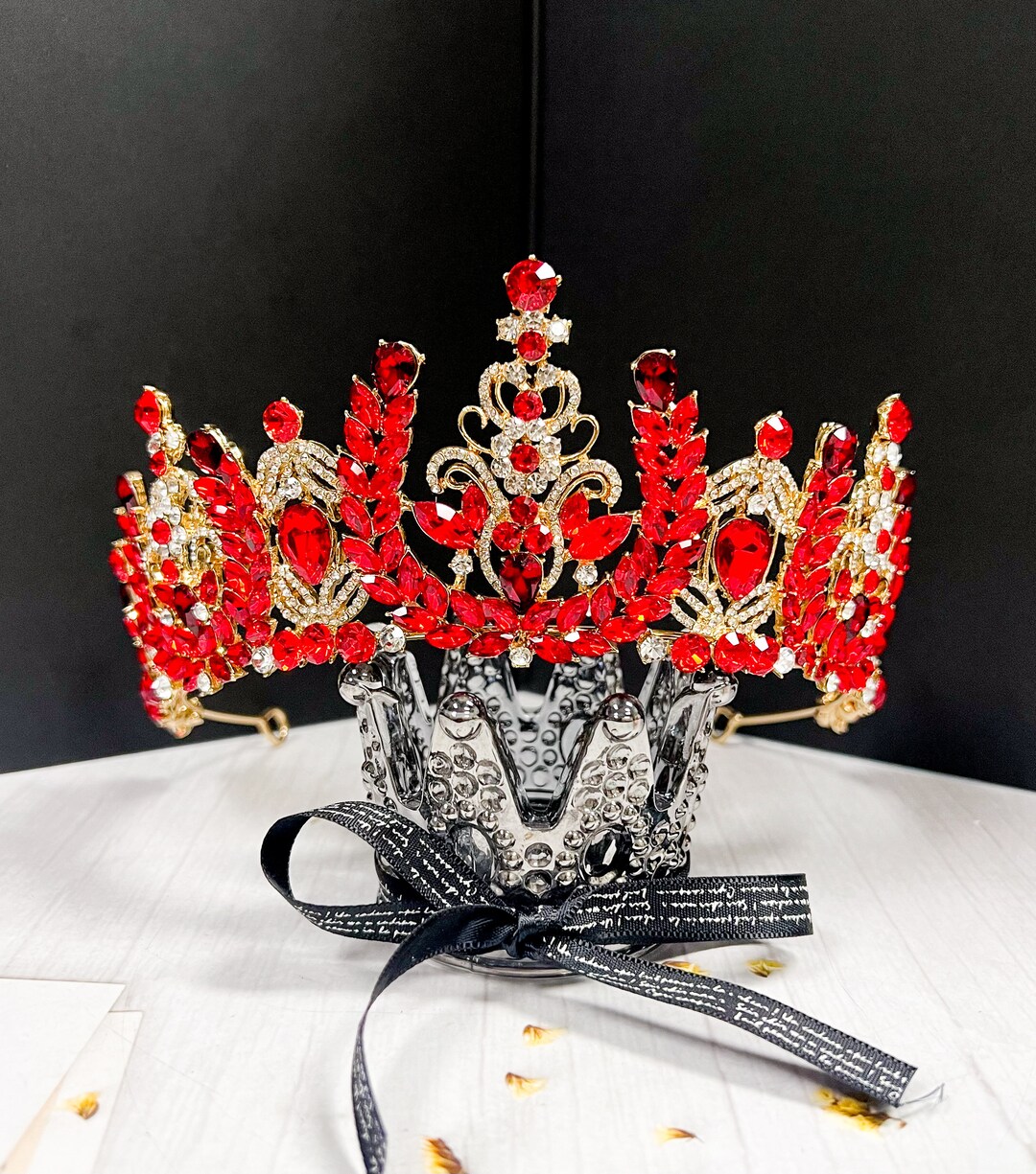 Red Tiara Crown for Women, Wedding Tiara for Bride, Queen Crown, Royal ...