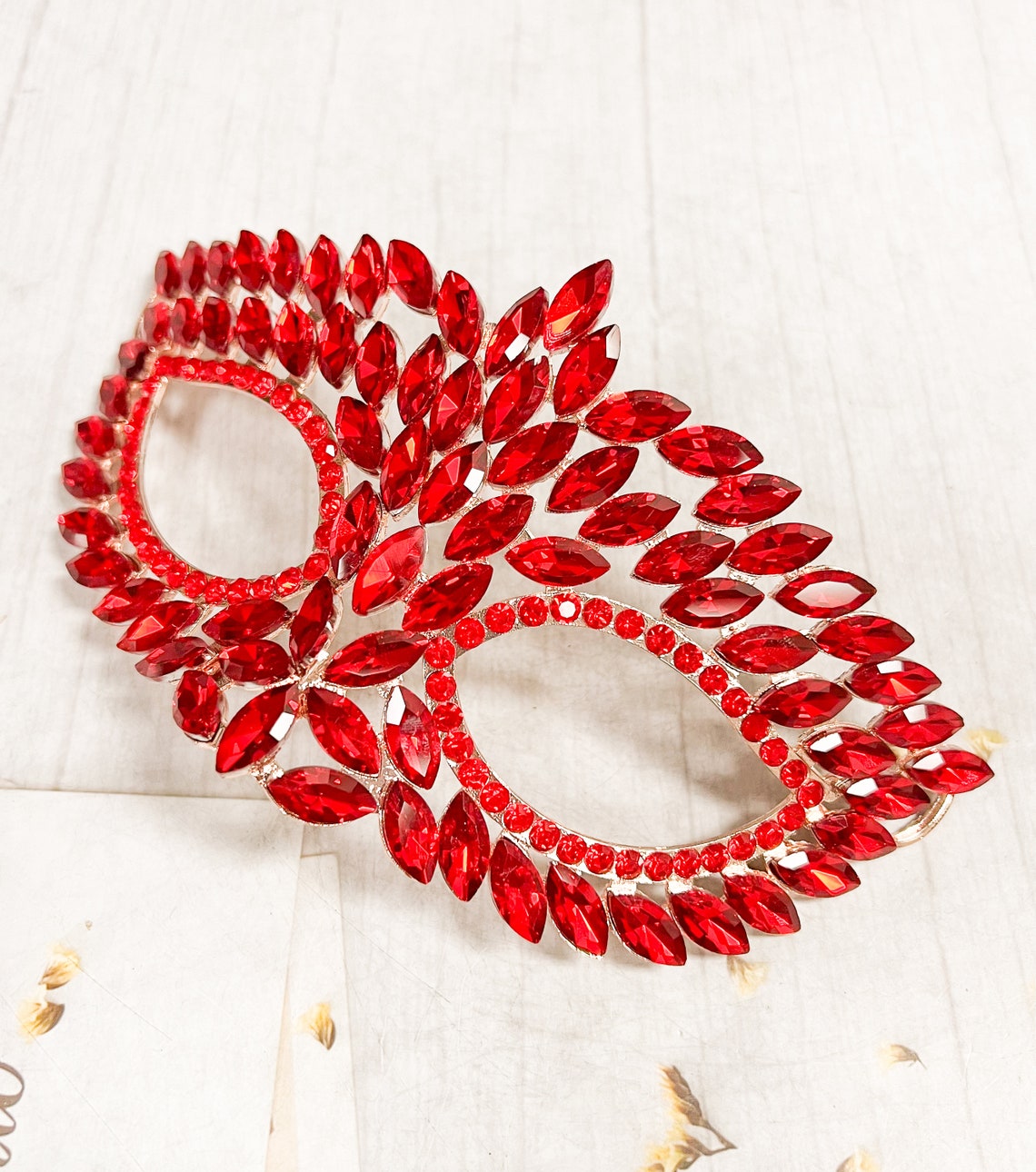 Handmade Ruby Rhinestone Masquerade Mask: Cosplay Costume Accessory - Etsy