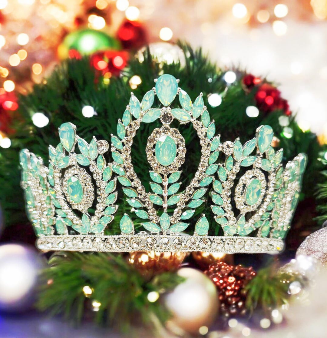 Emerald Gemstone Princess Tiara: Silver-plated Wedding Crown - Etsy