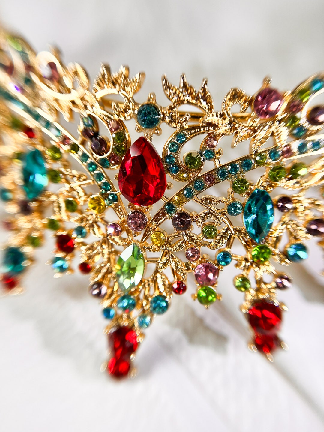 Rainbow Tiara, Gold Crown for Women, Pride Parade Crown, Royal Princess ...