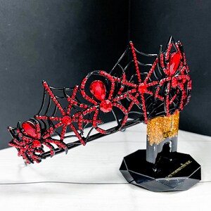 Halloween Crown, Spider Woman Costume, Black Crown, Cosplay Crown, Red ...