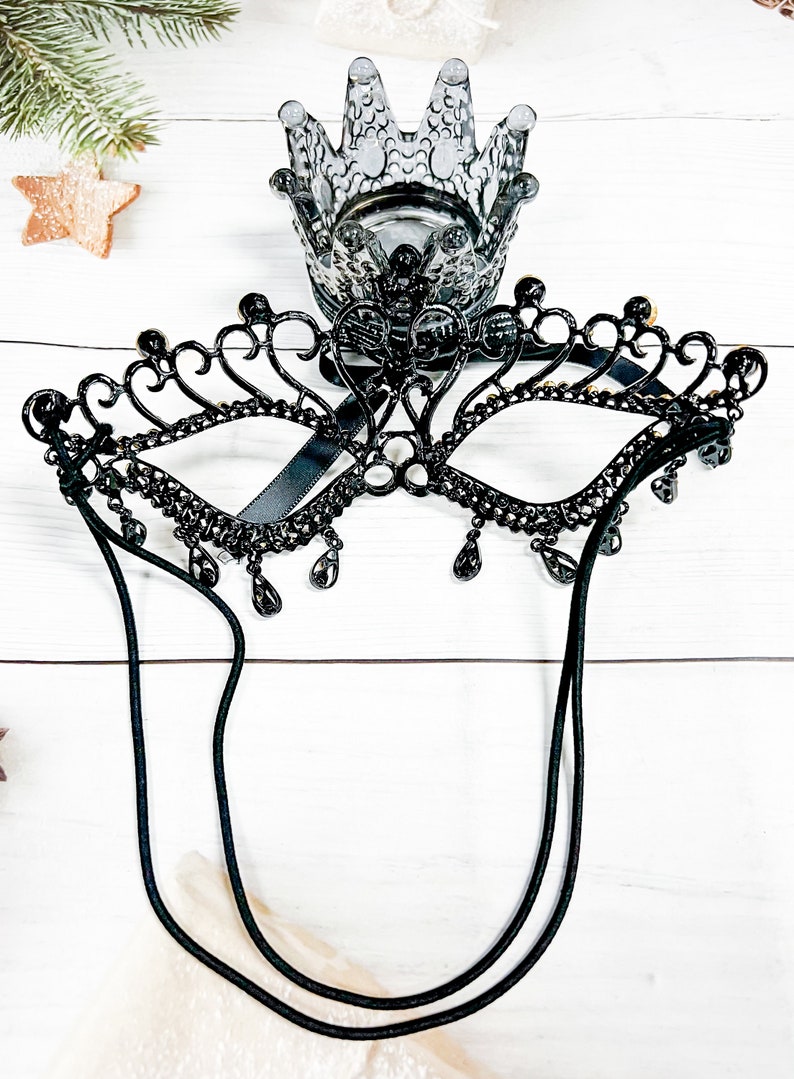 Amber Crystal Masquerade Mask: Rhinestone Party Mask - Etsy