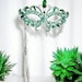 Emerald Rhinestone Masquerade Mask With Silver Stick - Etsy