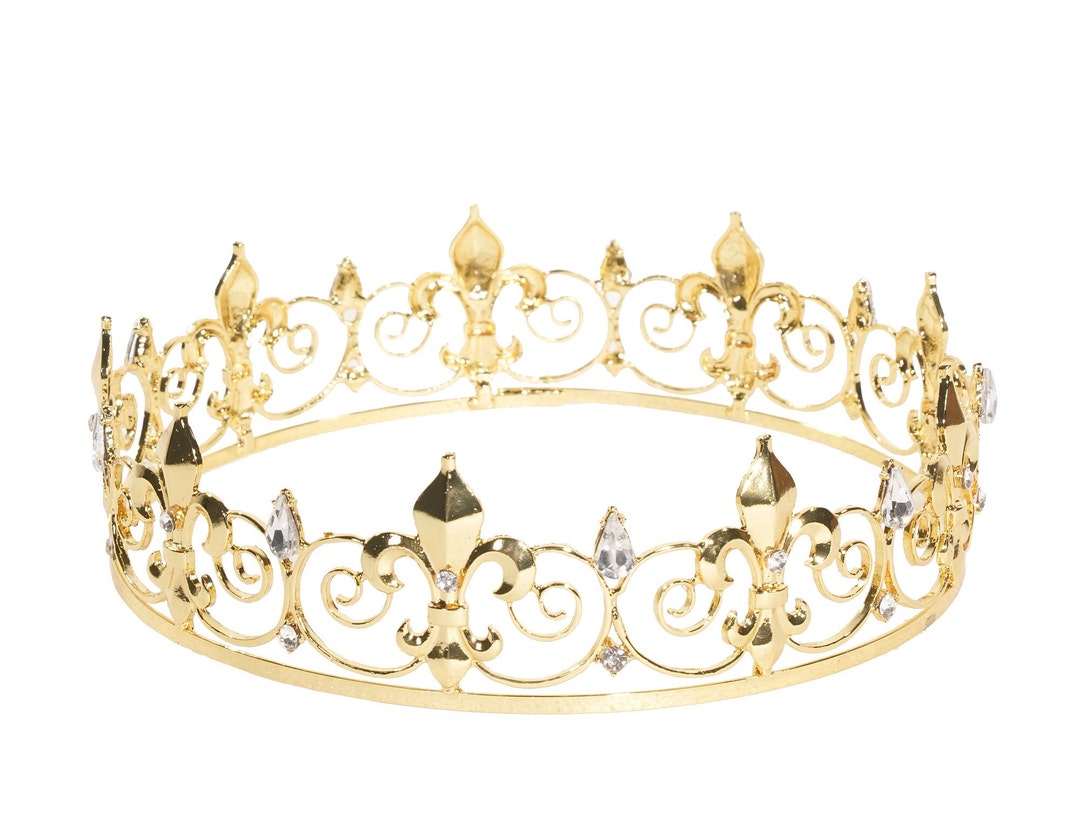 Royal King Crowns for Men, Full Round Men's and Crown, Wedding Party ...