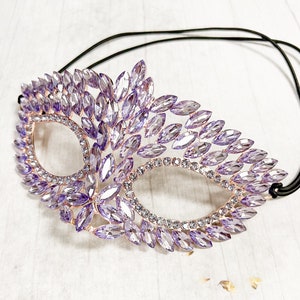 Handmade Purple Crystal Masquerade Mask: Cosplay Ball Mask - Etsy
