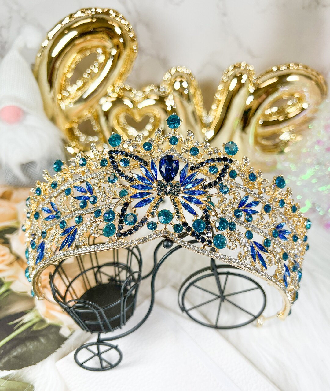 Luxury Butterfly Shape Crown, Elegant Princess Butterfly Tiara, Baroque ...