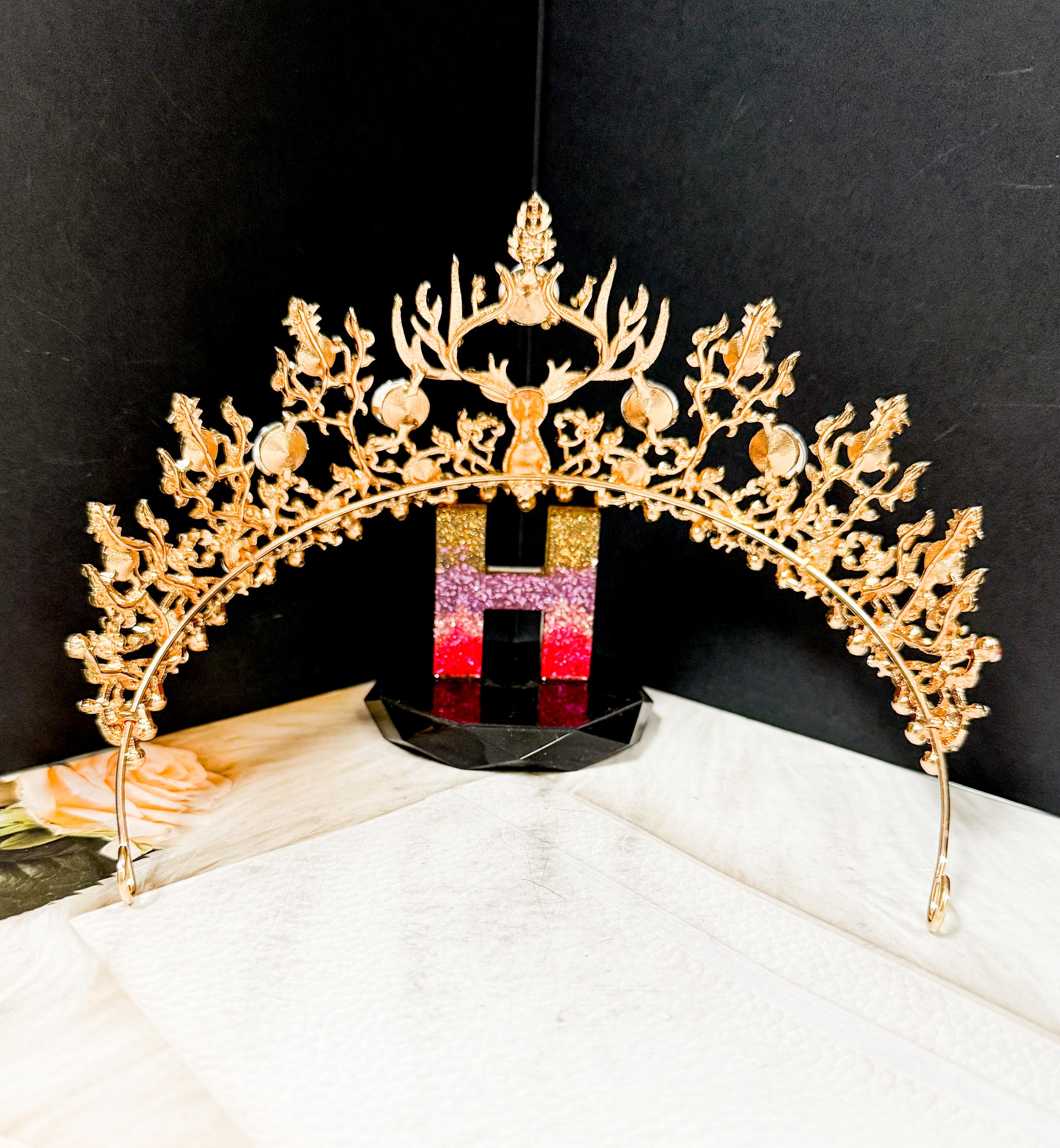 Christmas Reindeer Crown: Jeweled Holiday Tiara, Tree Topper - Etsy