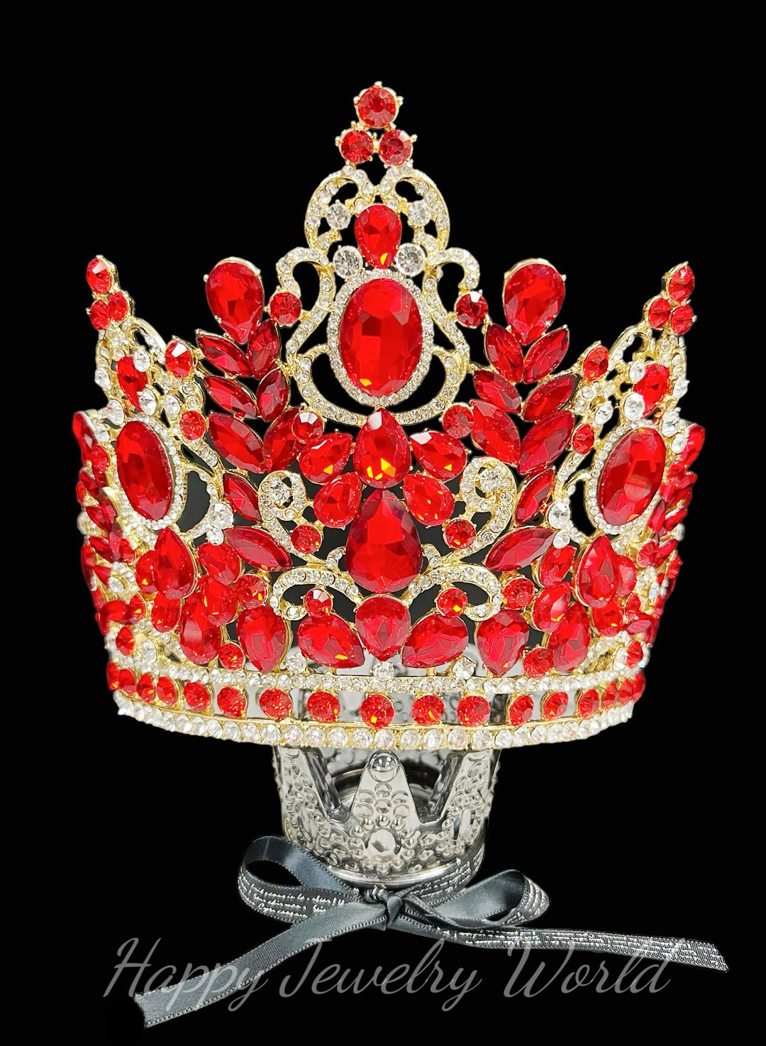 Luxury Queen Gold Crown, Crystal Headpiece for Wedding, Bridal Hair ...