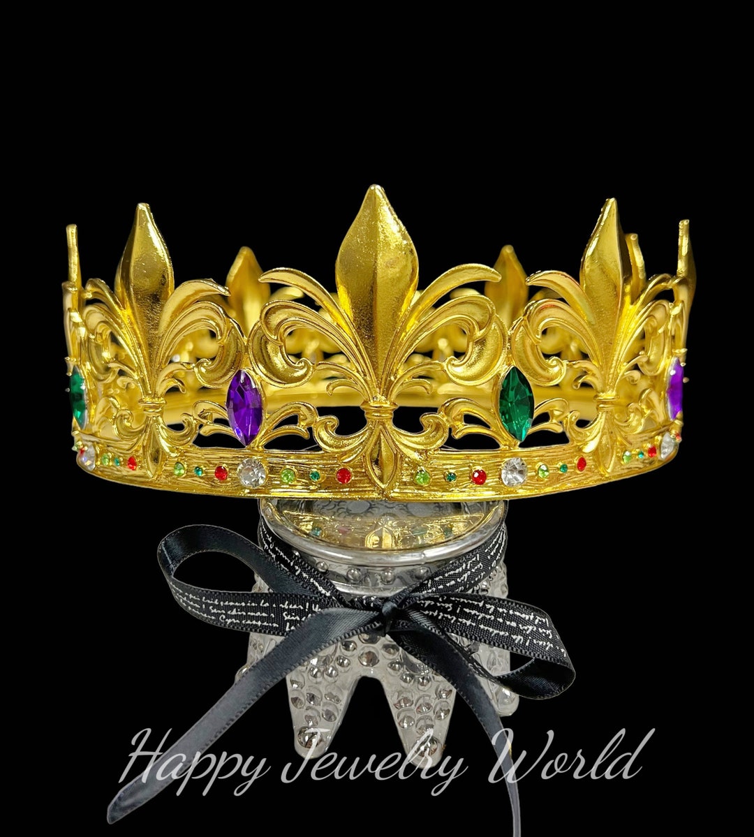 Mardi Gras Crown, Fleur-de-lis King Crown, Royal Prince Headwear ...