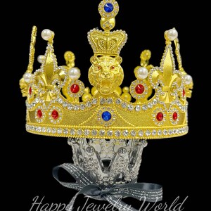 Luxury King Crown | Mens Full Crown | Large Party Crown | Prince Crown ...
