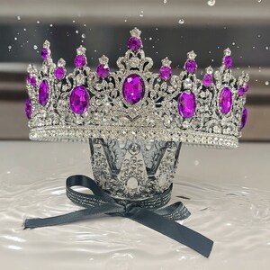 Purple Crystal King Crown: Silver Rhinestone Cosplay Costume - Etsy