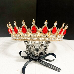 Red Queen Crown Rhinestone Wedding Crown, Women Costume Party, Hair ...