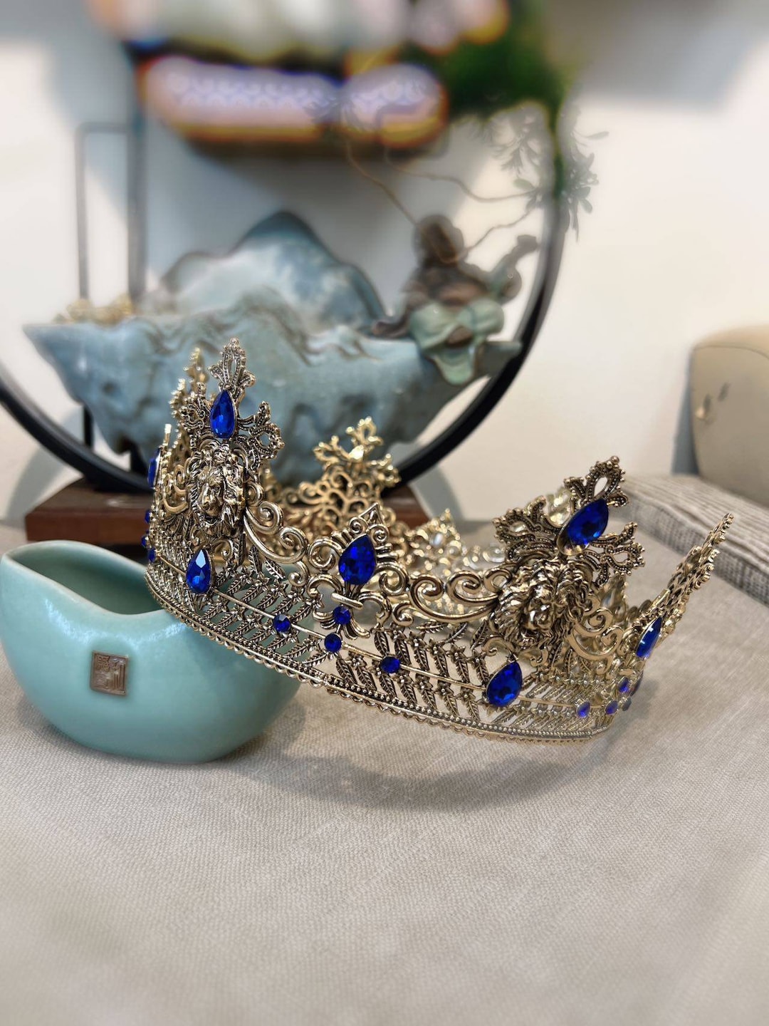 King Crown for Men, Royal Men's Crown, Prince Tiara for Wedding ...