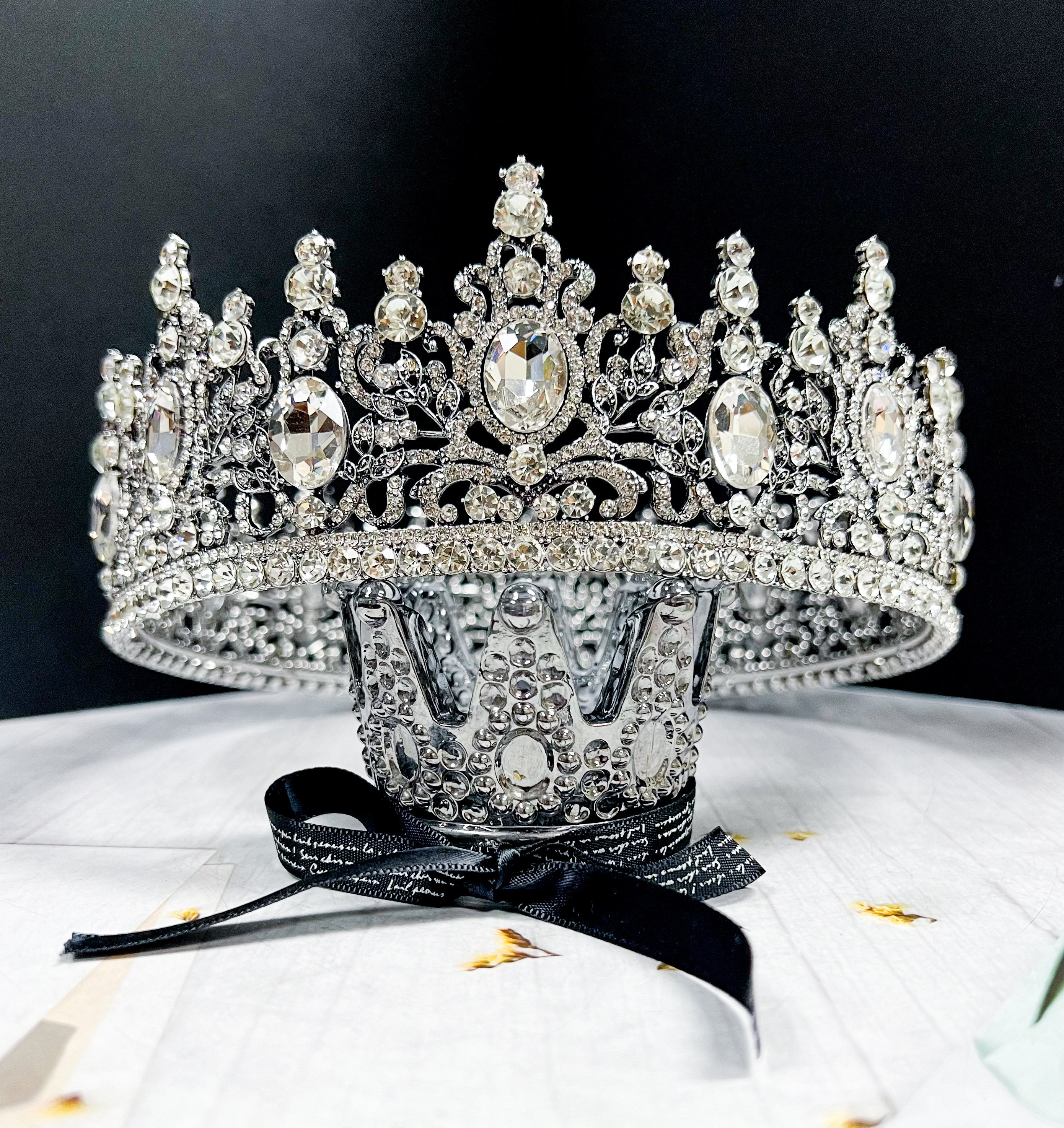 Royal King Crown: Silver Crystal Rhinestone Wedding Costume - Etsy