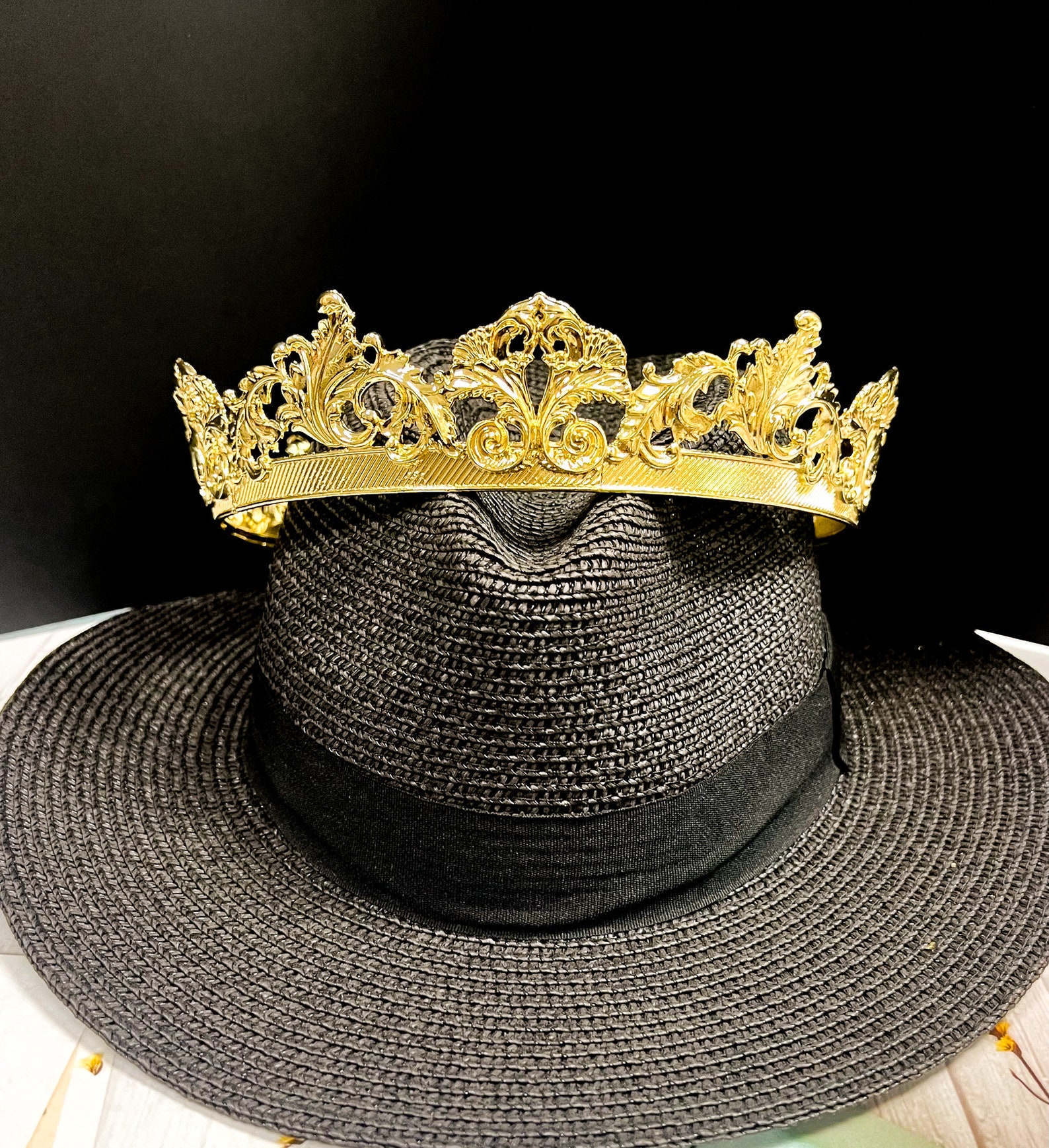 Royal King Crowns for Men, Full Round Mens and Crowns Wedding Party ...