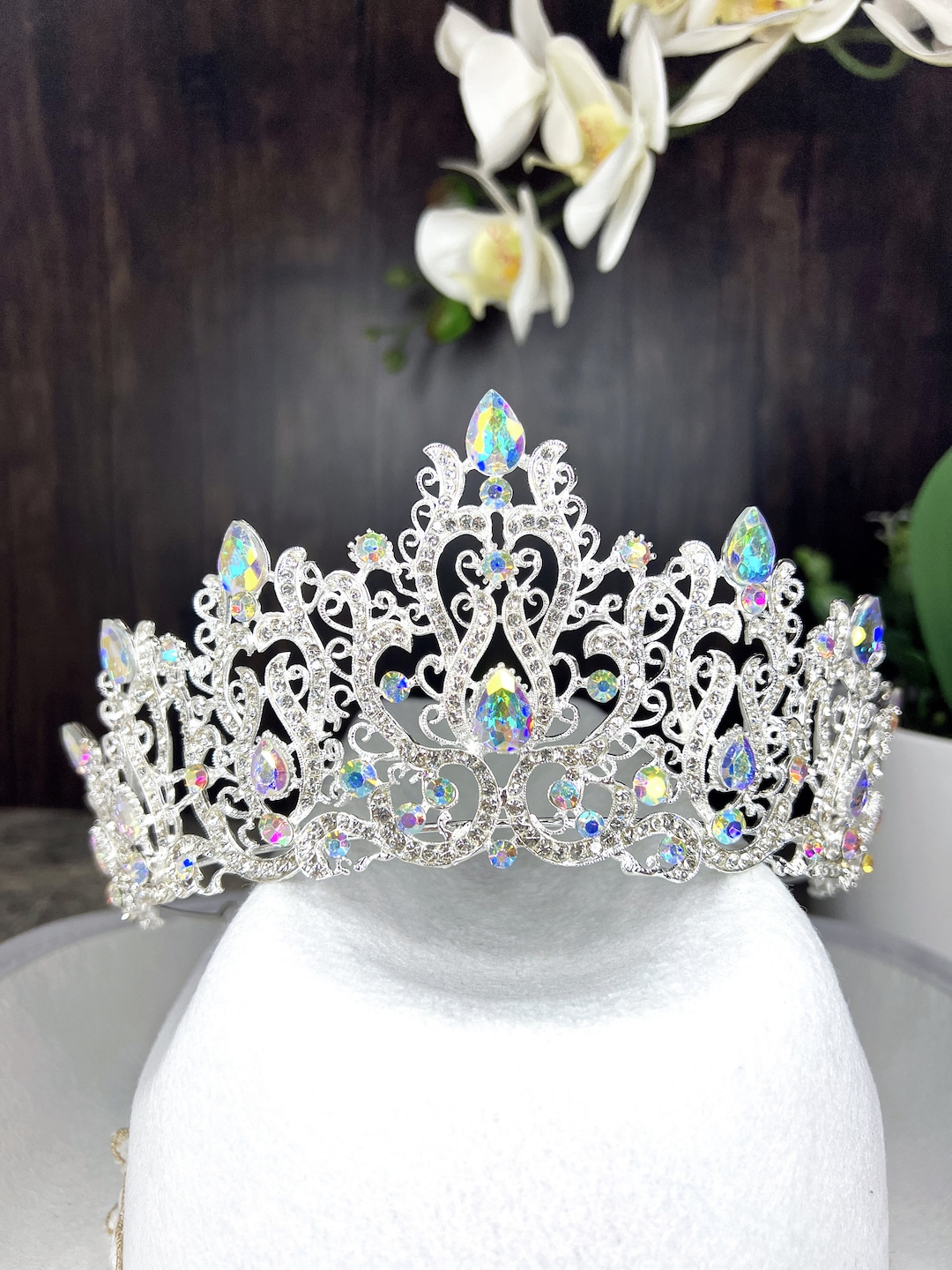 Silver Wedding Crown for Women, Bridal Crown Princess Tiara, Hair ...