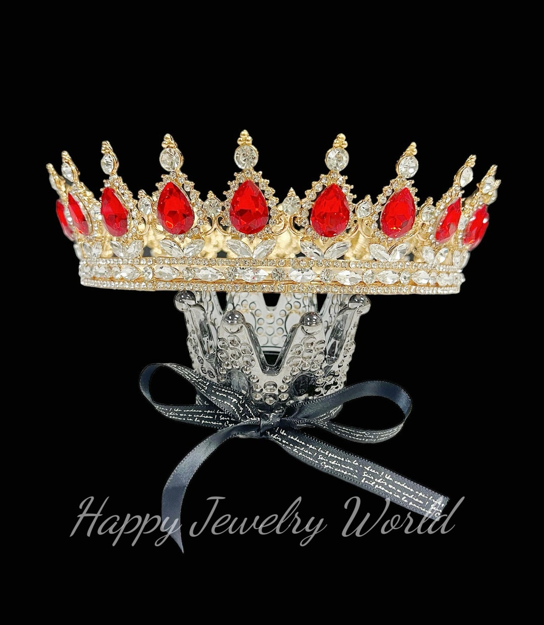 Red Queen Crown Rhinestone Wedding Crown, Women Costume Party, Hair ...