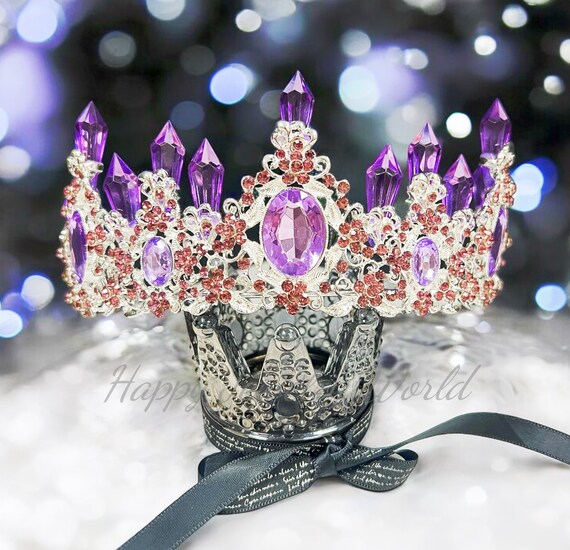 Purple Crystal Crown Bridal Crown With Earrings Set Bridesmaid Jewelry Set Crystal Silver Tiara Birthday Party Crown Gifts for Her Etsy Canada