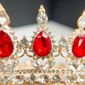 Red Queen Crown Rhinestone Wedding Crown, Women Costume Party, Hair ...