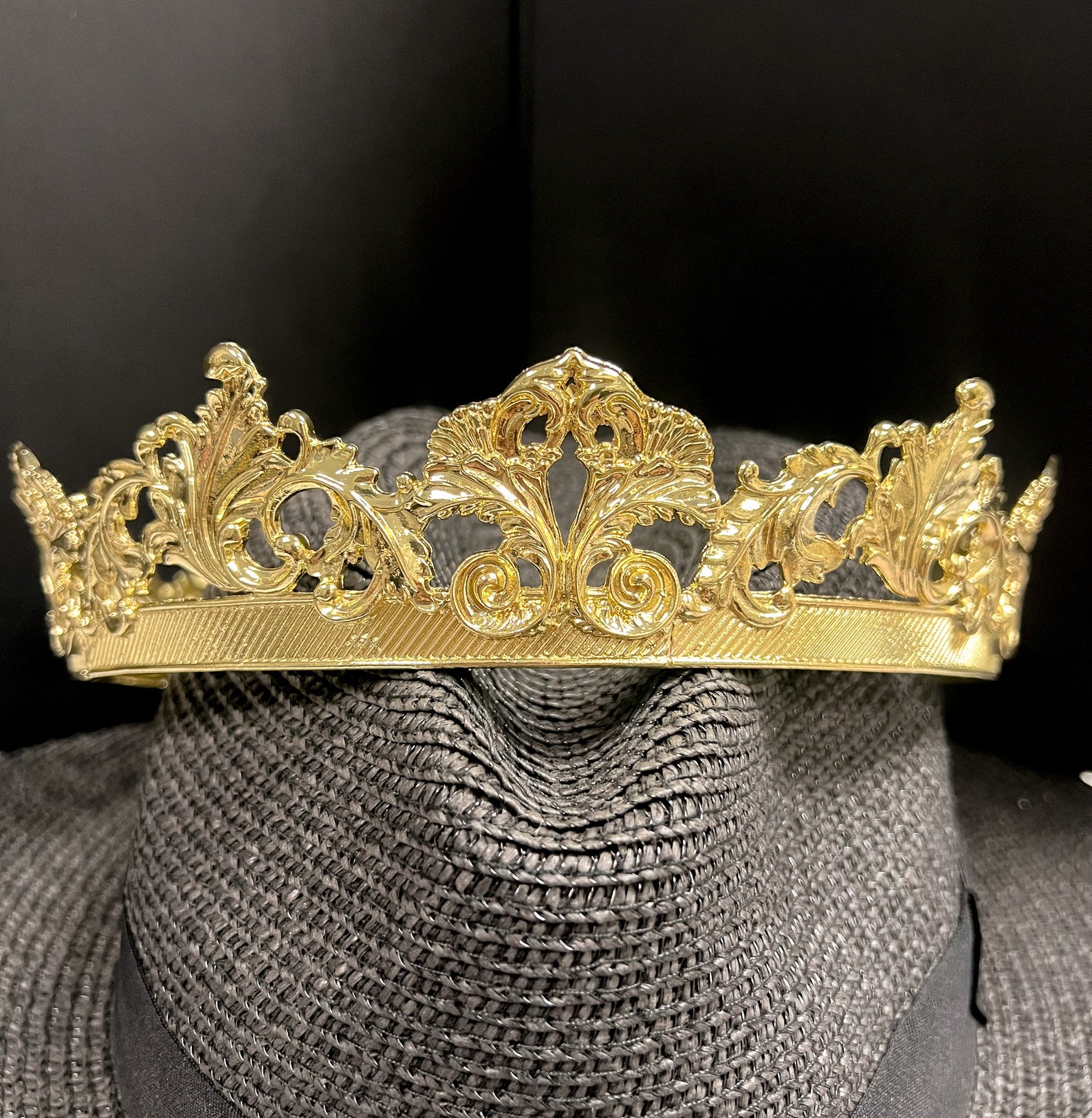 Royal King Crowns for Men, Full Round Mens and Crowns Wedding Party ...