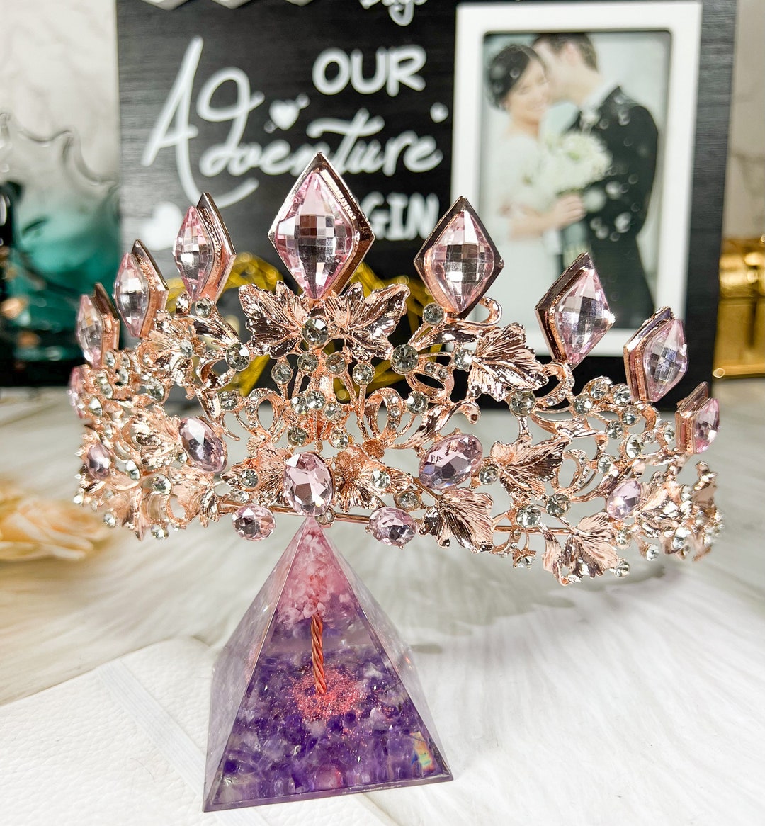 Handmade Pink Diamond Tiara - Princess Crown for Weddings & Proms ...