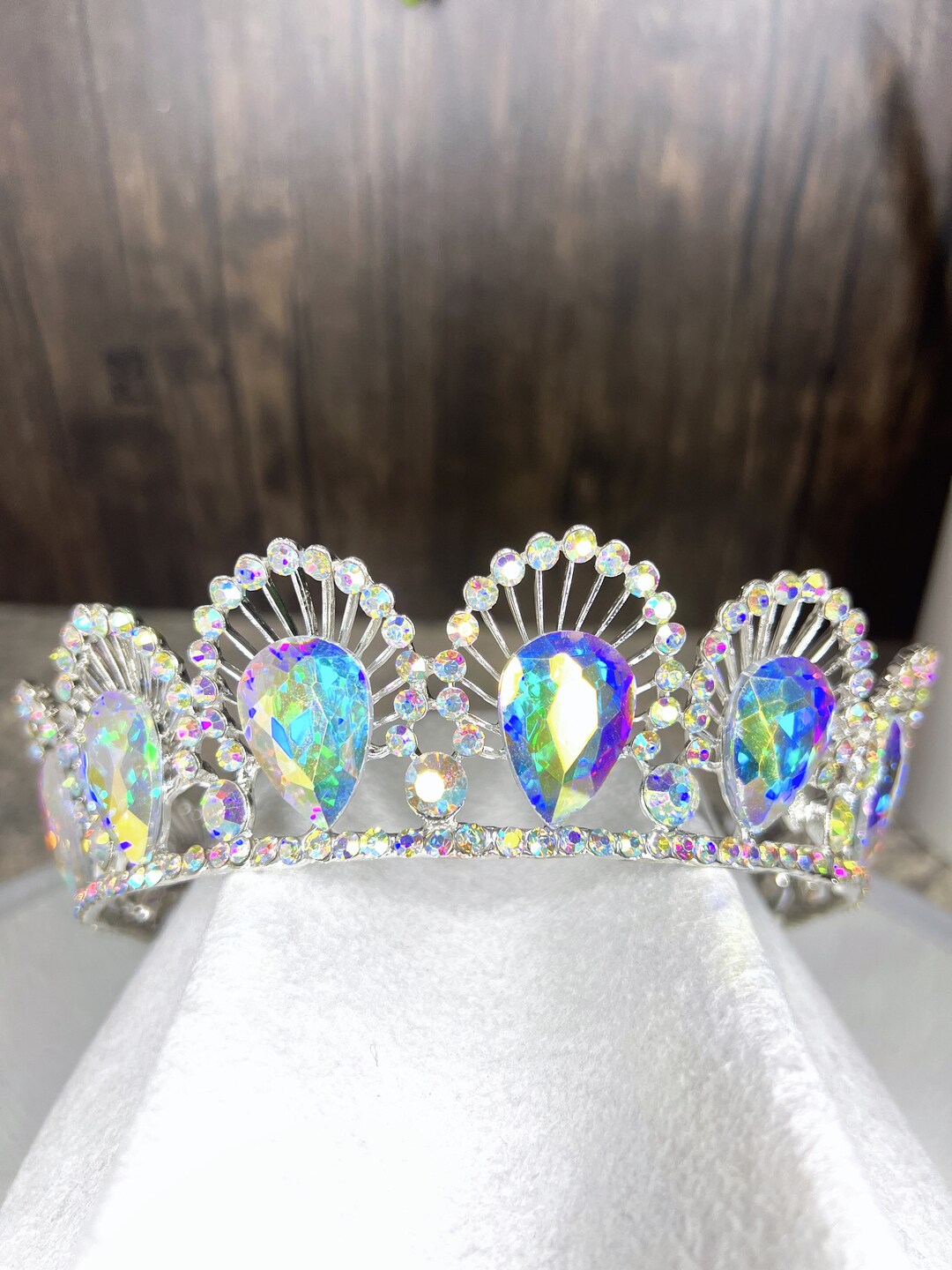 Silver Rhinestone Crown Queen Royal Crown Large Wedding Crown Ren Faire ...