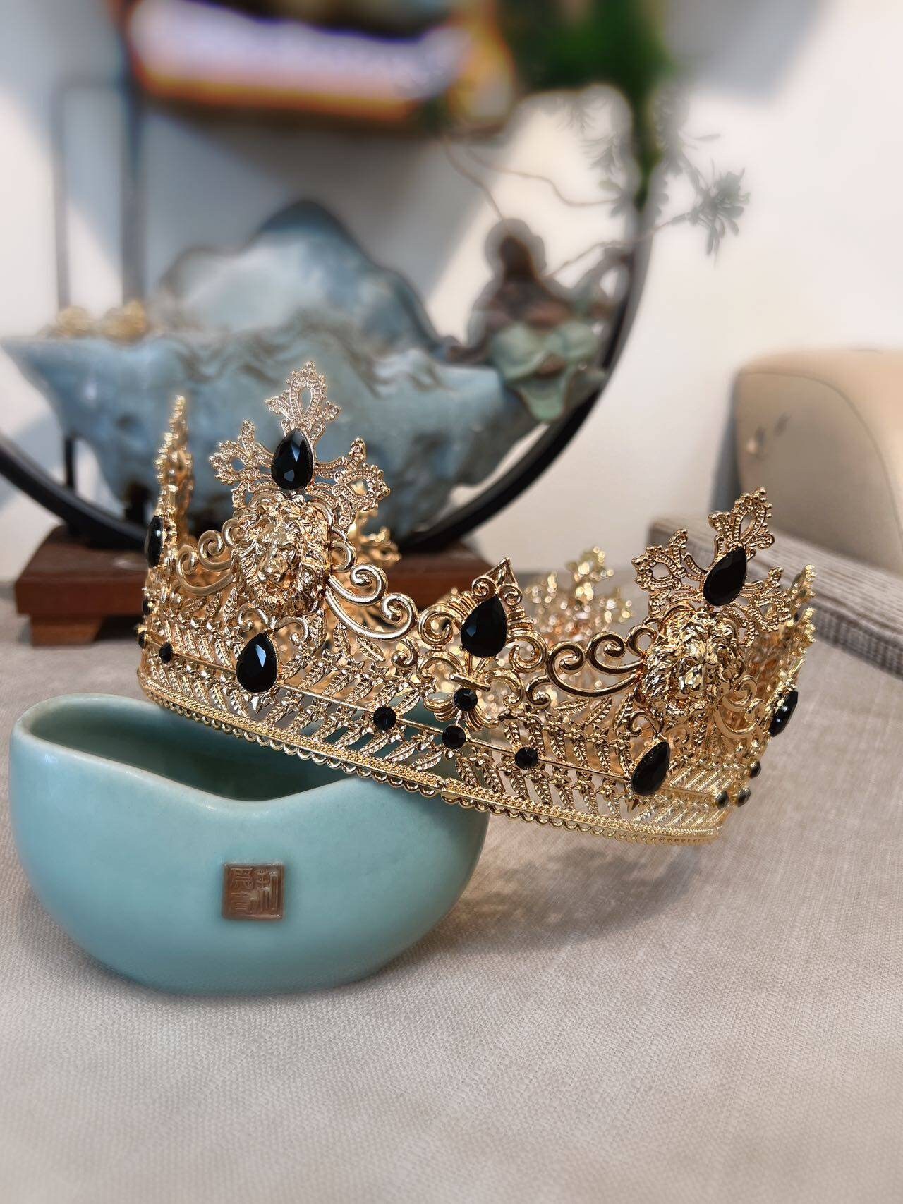 King Crown for Men, Royal Men's Crown, Prince Tiara for Wedding ...