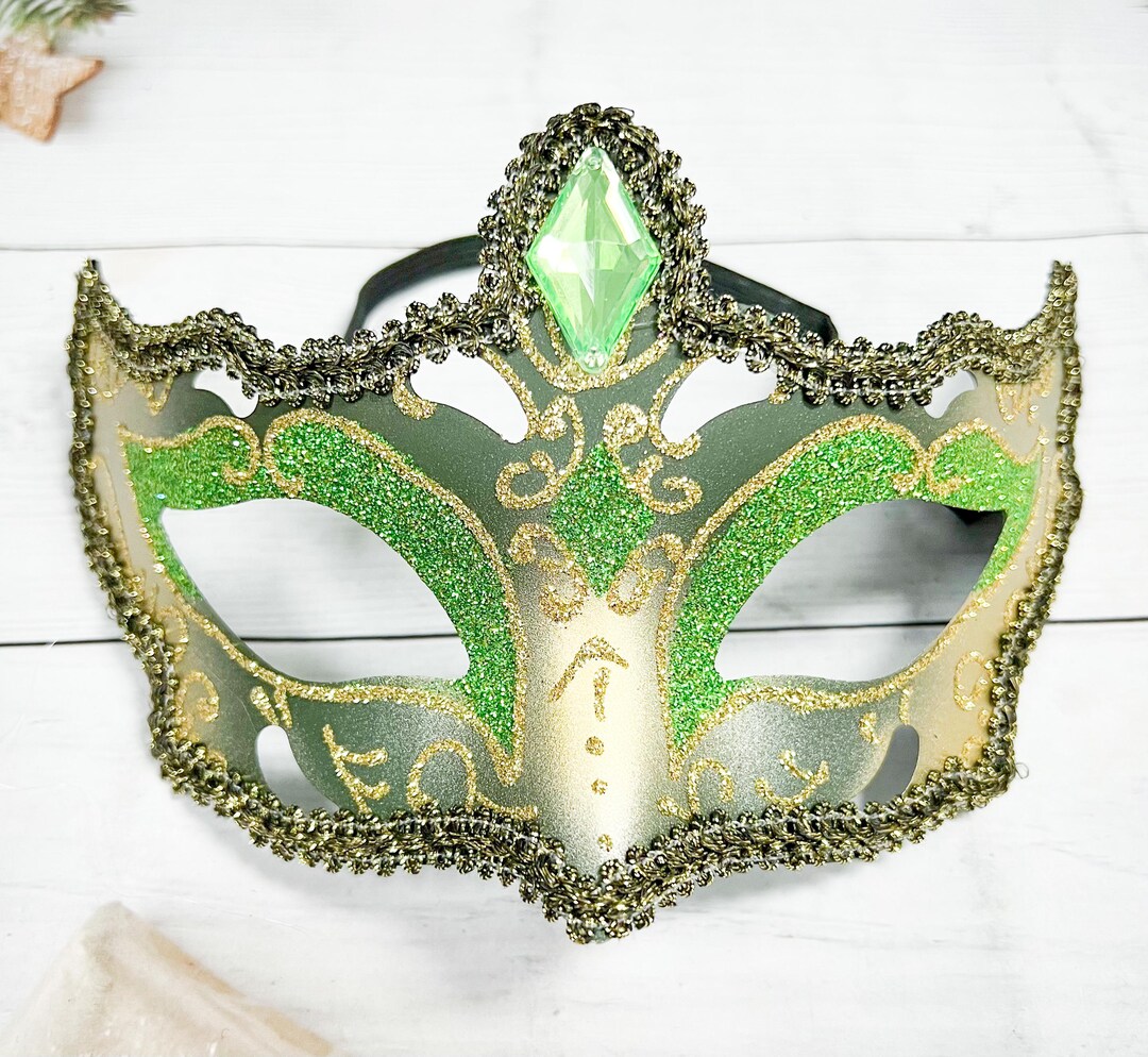 Masquerade Mask for Men, Venetian Face Mask, Green Mask, Masquerade ...