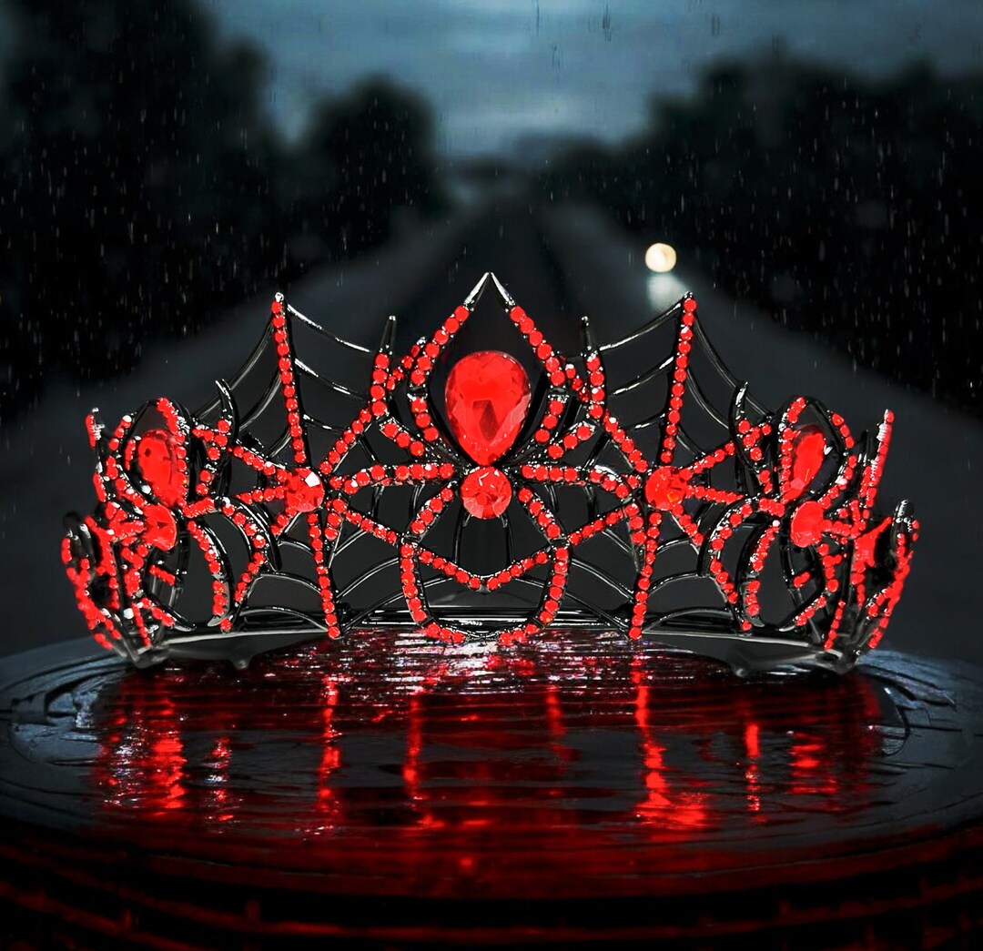 Halloween Crown, Spider Woman Costume, Black Crown, Cosplay Crown, Red ...